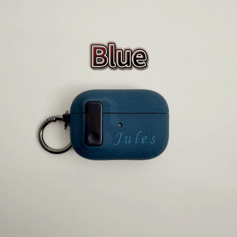 Custom Name With Clip Hook Flocked Faux Leather AirPod Case ...