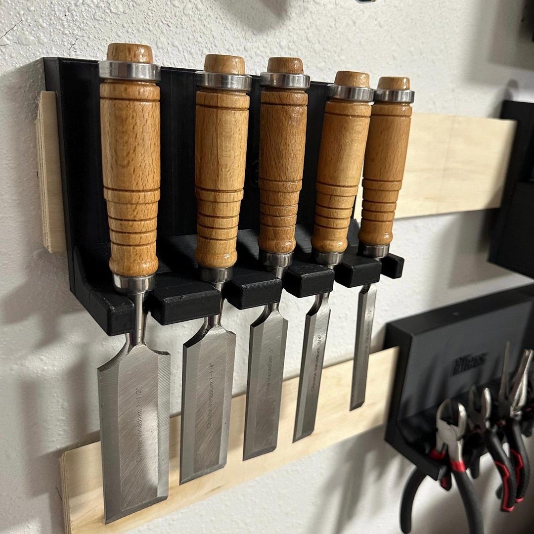 French Cleat Chisel Organizer Storage for up to 5 Chisels 3D Print ...