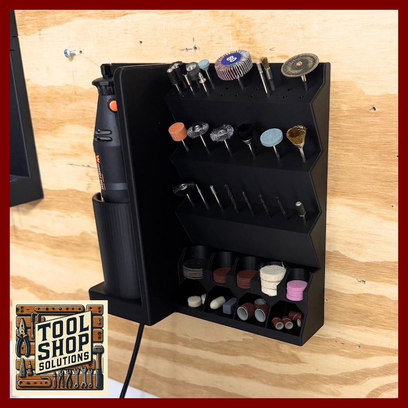 Rotary Tool Holder Wall Mount Permanent – 3D Printed Tool Organizer for ...