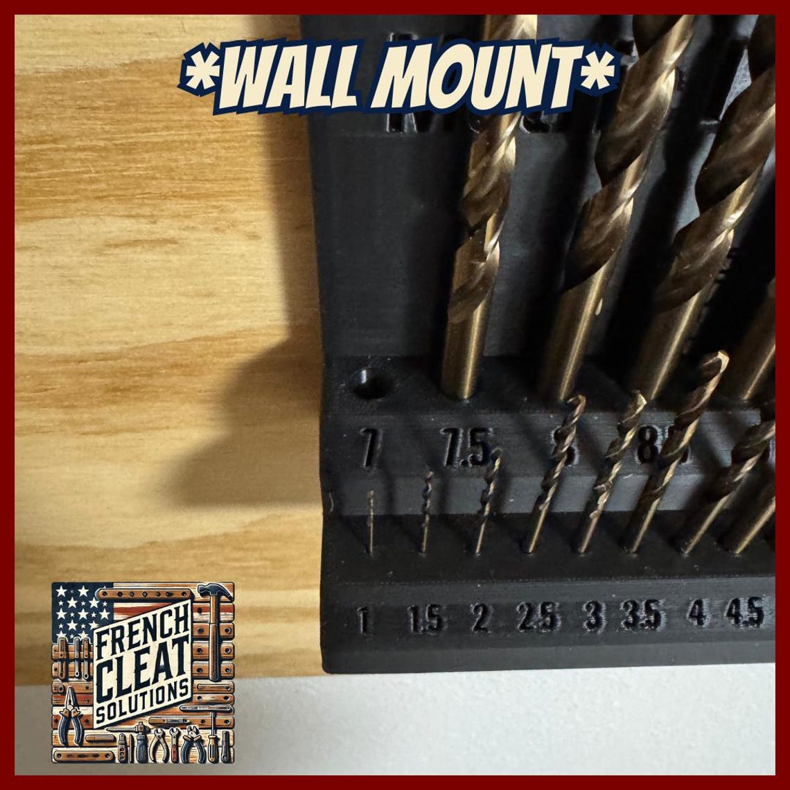 Wall Mount Metric Drill Bit Holder - 3D Printed Organizer for Metric ...