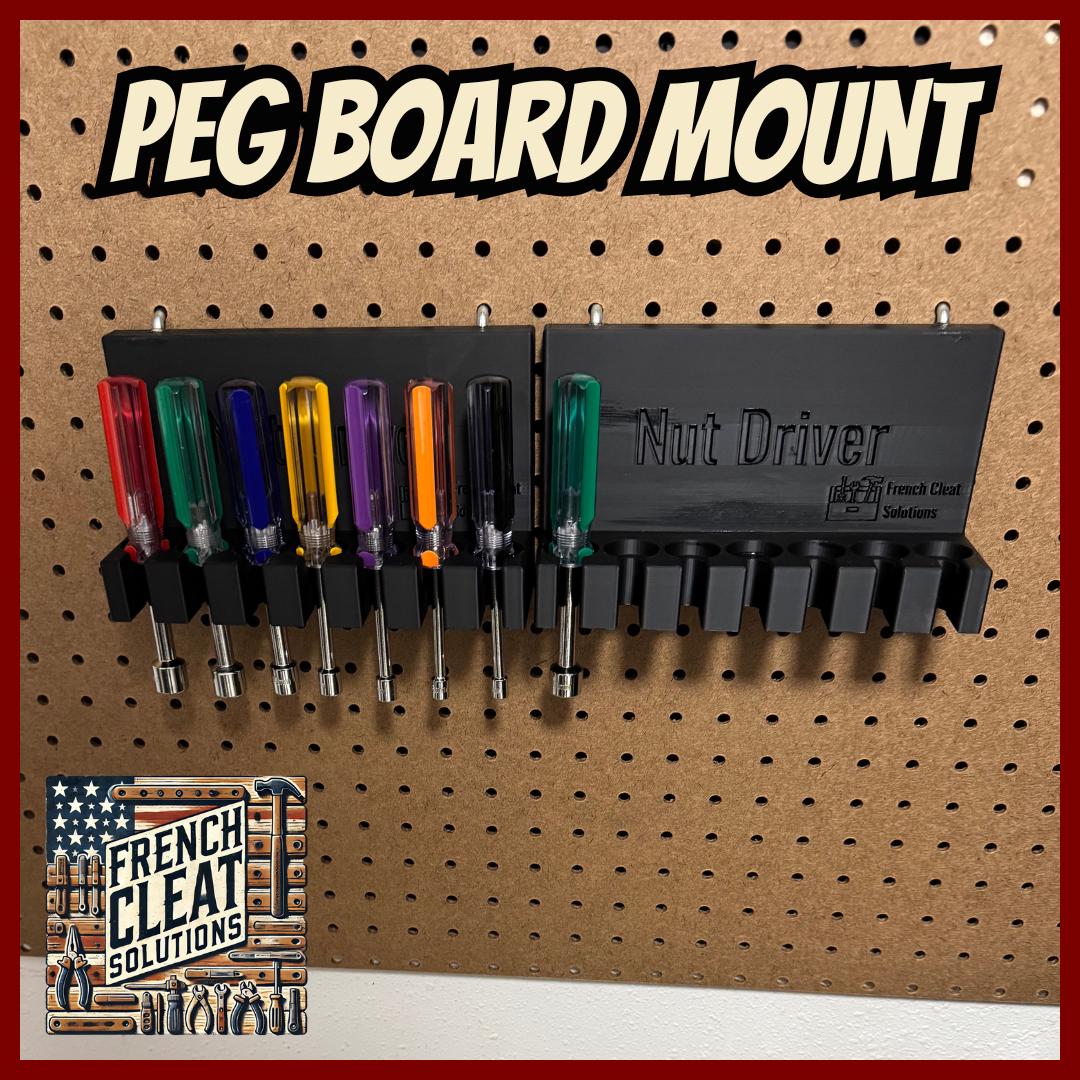 Peg Board Nut Driver Tool Holder - 3D Printed Organizer, Peg Board Re ...