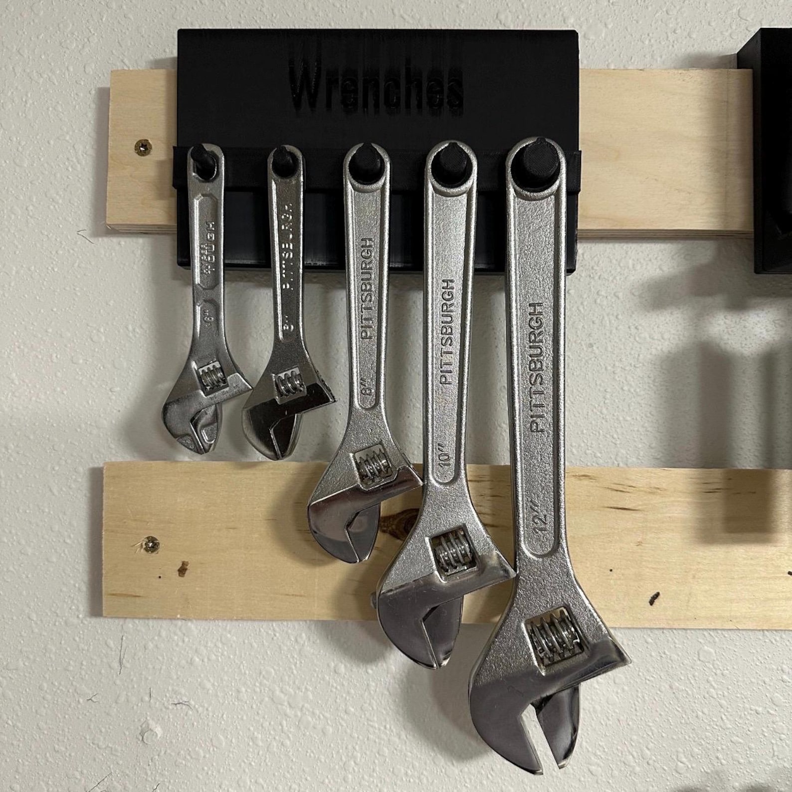 French Cleat Adjustable Wrench Organizer storage for up to 5 Wrenches ...