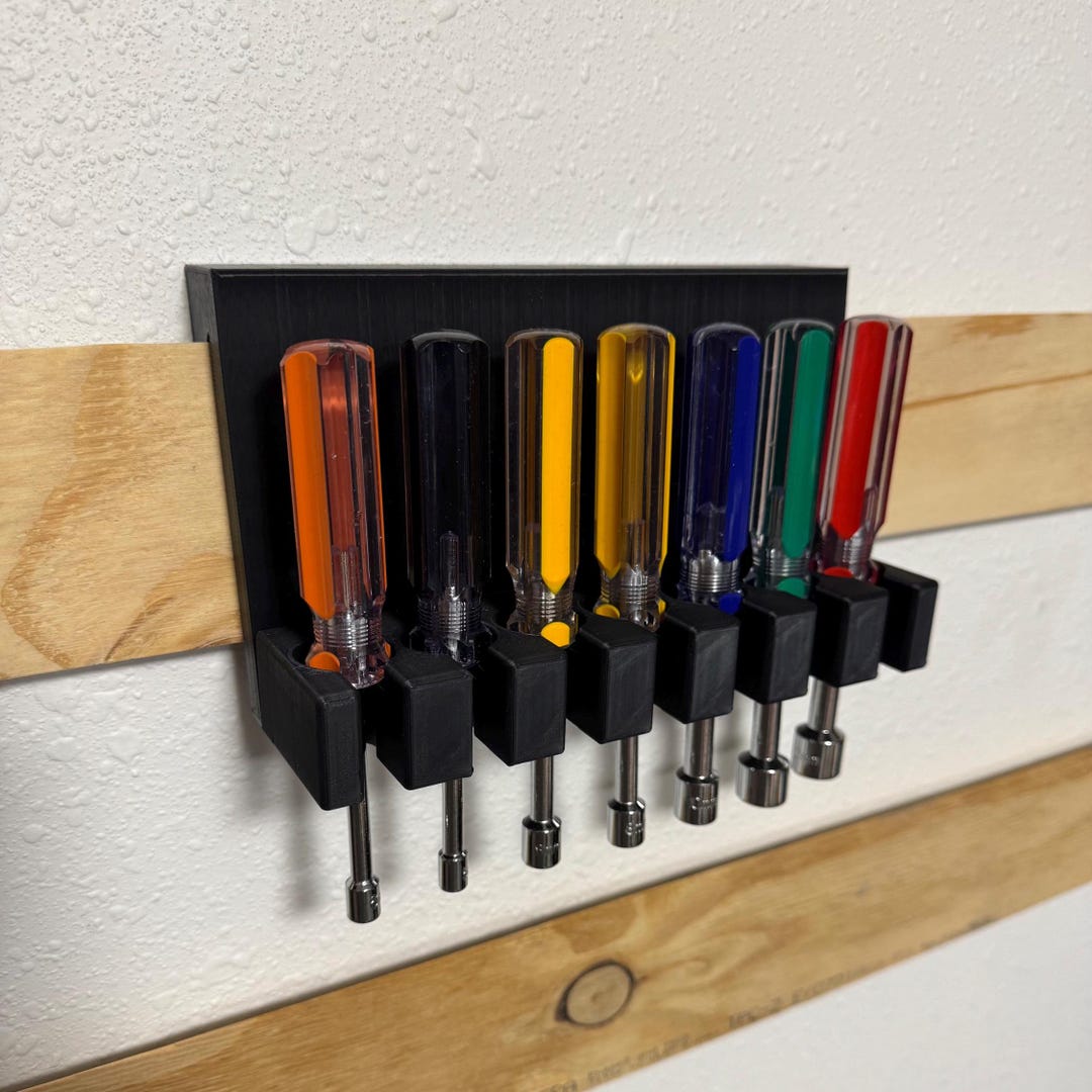 French Cleat, Nut Driver Organizer, 3D Printed, Tool Holder for 7 ...