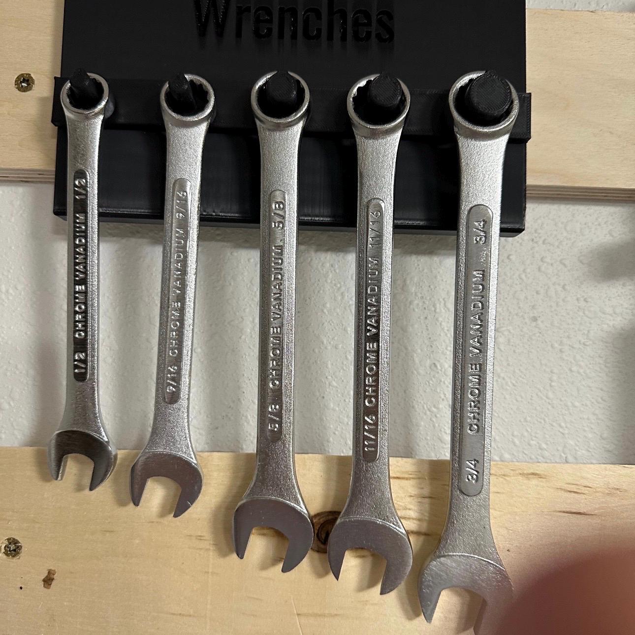 French Cleat Adjustable Wrench Organizer storage for up to 5 Wrenches ...