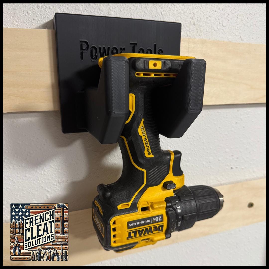 French Cleat Compact Drill Holder - 3D Printed Compact Drill, Impact ...
