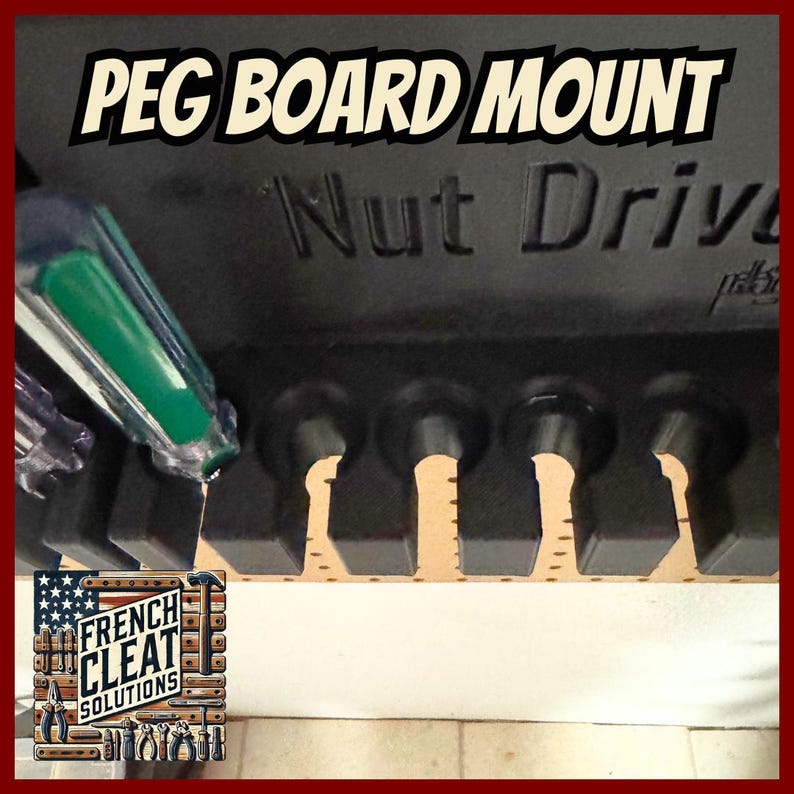 Nut Driver Holder Peg Board – 7-slot - 3D Printed Tool Organizer for ...