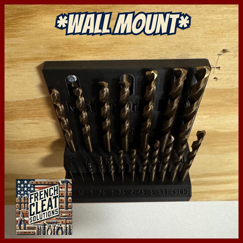 Wall Mount Metric Drill Bit Holder - 3D Printed Organizer for Metric ...