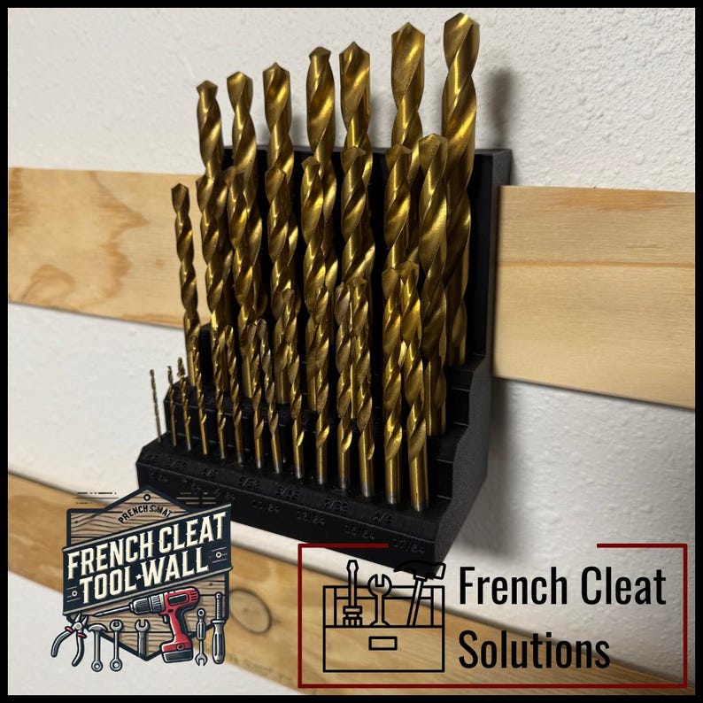 French Cleat Drill Bit Holder - 3D Printed Organizer for Imperial and ...