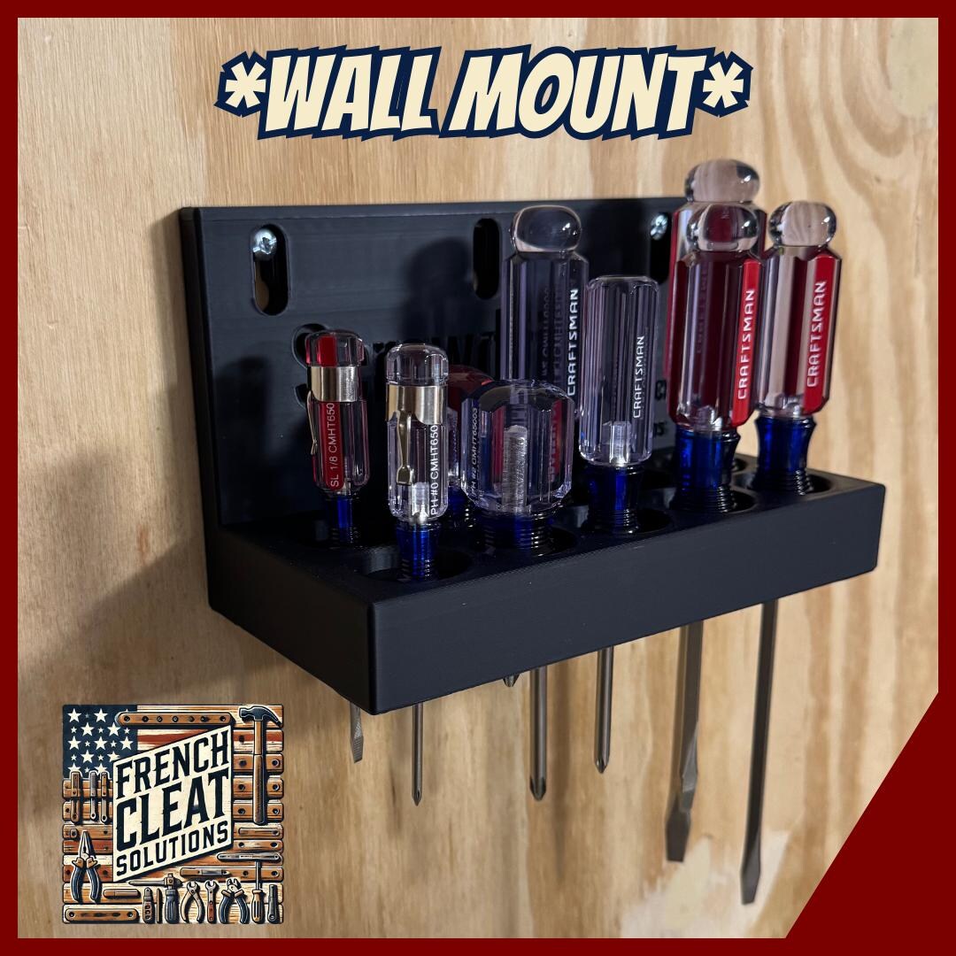 Wall Mount Screwdriver Holder - 3D Printed Organizer, Wall-mount Tool ...