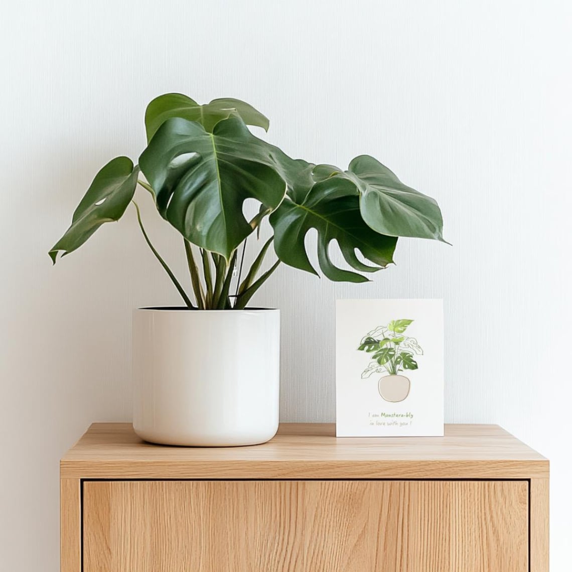 I Am Monstera-bly in Love With You Valentine's Card, Cute Monstera ...