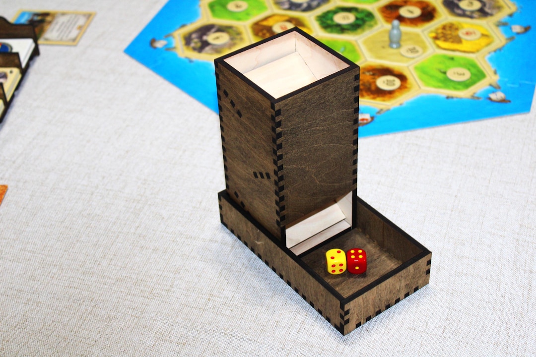 3‑level Dice Tower With Tray Personalized Wooden Dice Roller RPG ...