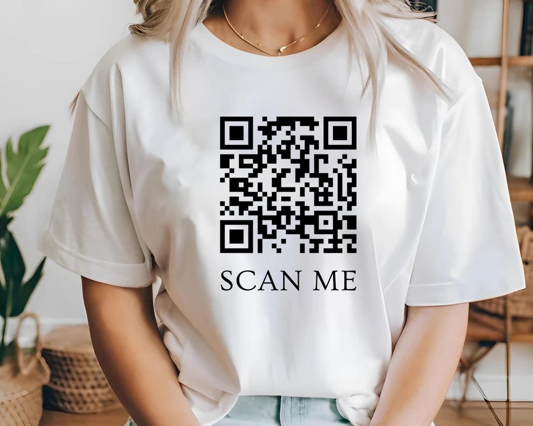 Custom QR Code T-shirt and Sweatshirt, Unisex Customizable QR Code Top ...