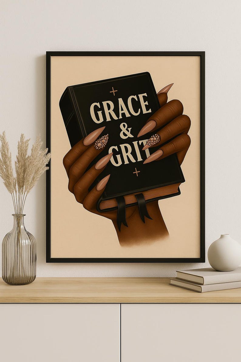 Grace & Grit Printable Wall Art – Afrocentric Bible-inspired Digital ...