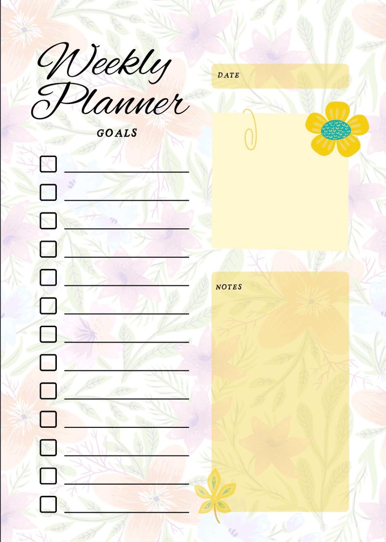 Floral Digital Planner - Etsy