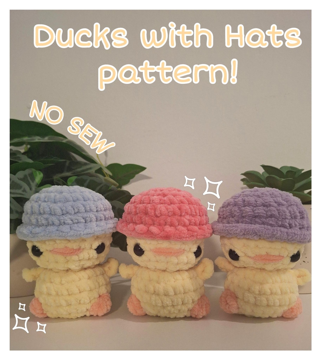 Cute Ducks With Hats Pattern | Amigurumi Duck | Duck Pattern | No Sew ...