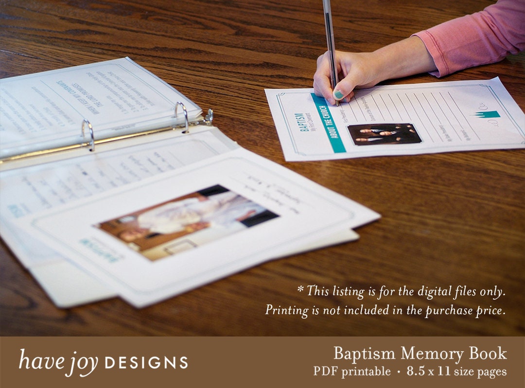 Baptism Memory Book Printable, the Church of Jesus Christ of Latter-day ...