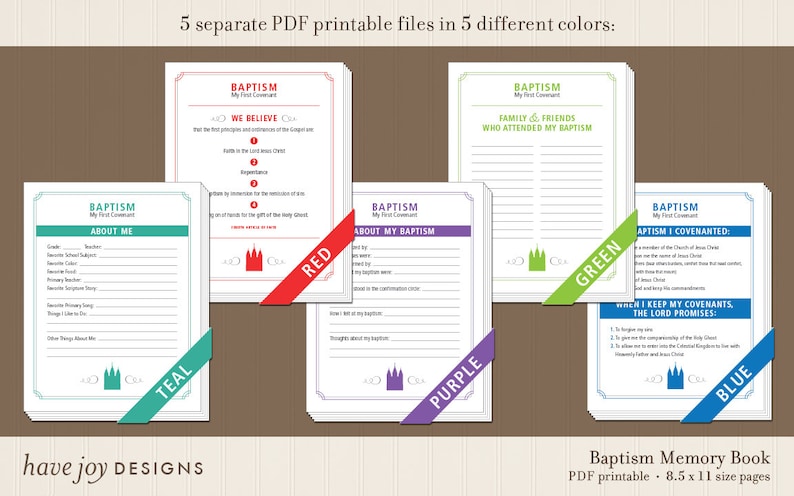 Baptism Memory Book Printable, the Church of Jesus Christ of Latter-day ...