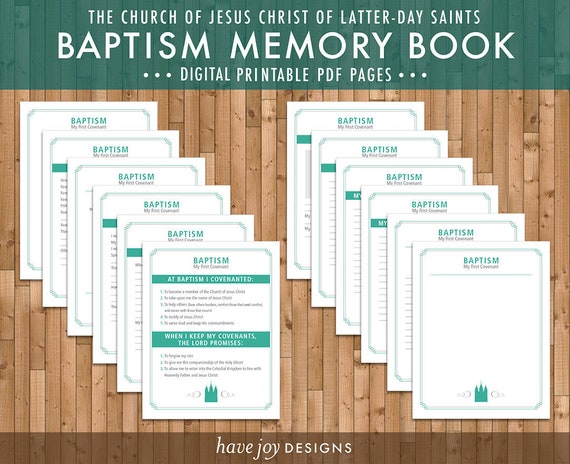 Baptism Memory Book Printable The Church of Jesus Christ of | Etsy