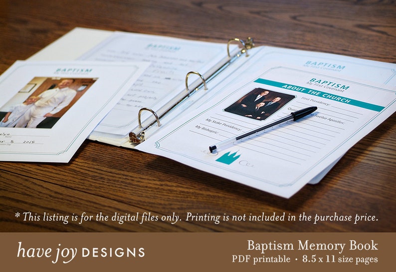 Baptism Memory Book Printable, the Church of Jesus Christ of Latter-day ...