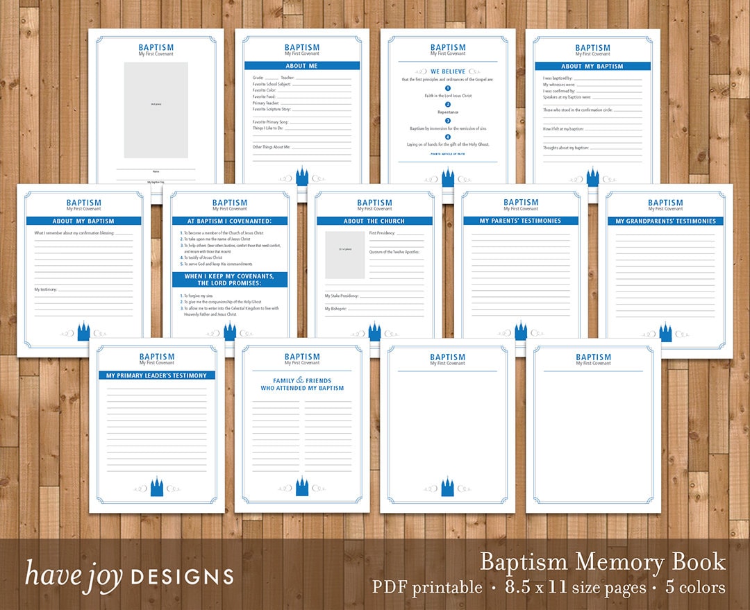 Baptism Memory Book Printable, the Church of Jesus Christ of Latter-day ...
