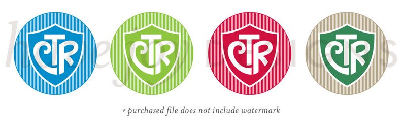 CTR (shield & Stripe Design) - 1 Inch Graphic Rounds in Printable 5x7 ...