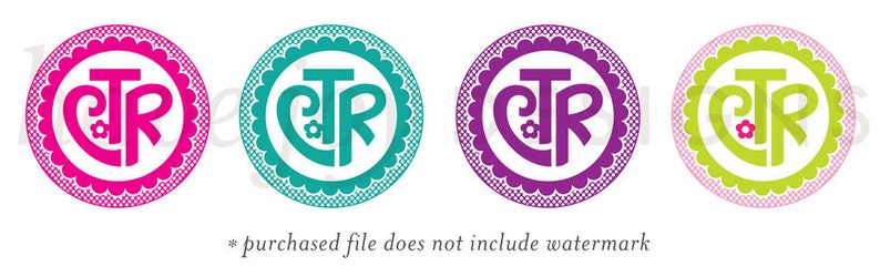 CTR (flower Design) - 1 Inch Graphic Rounds in Printable 5x7 Collage ...