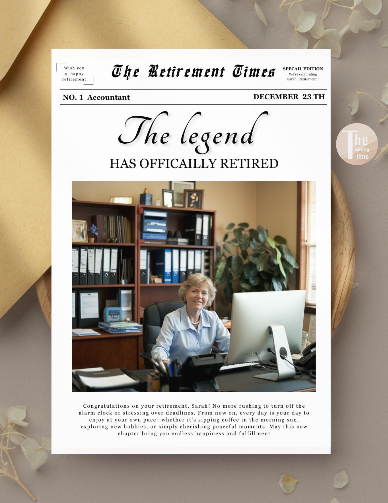 Retirement Newspaper Canva Template ,editable Template , Custom Gift ...