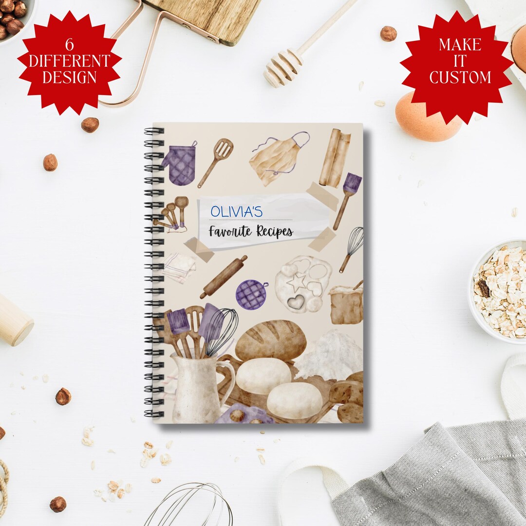 Personalized Recipe Book, Spiral Notebook for Recipes, Moms Recipe Book ...
