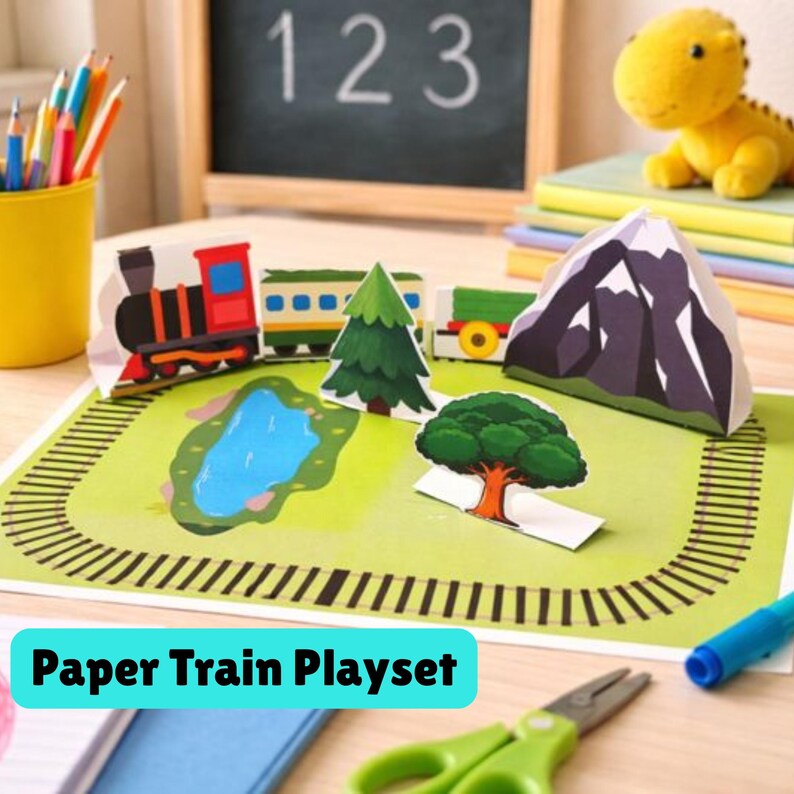 Paper Train Playset, Preschool Printable Activity (PDF Download) - Etsy