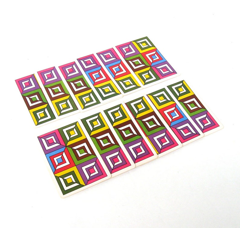 Retro Art Deco Playing Cards Geometric Trading Cards Vintage - Etsy