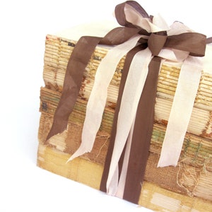 Shabby Chic Book Lot, Raw Books, Natural Books, Rustic Book Bundle ...