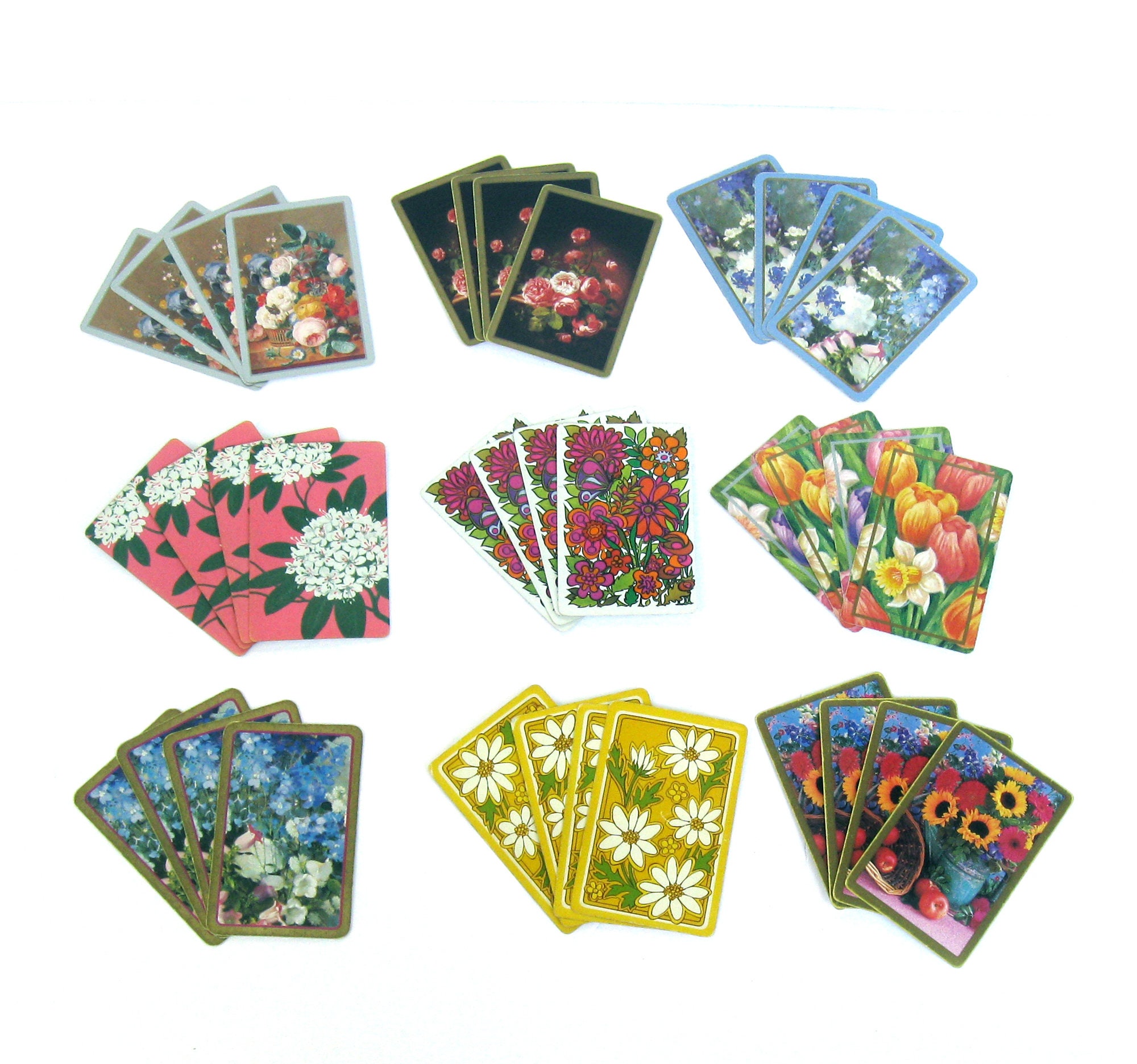 Lot of Trade Cards Assorted Playing Cards Vintage Botanical | Etsy