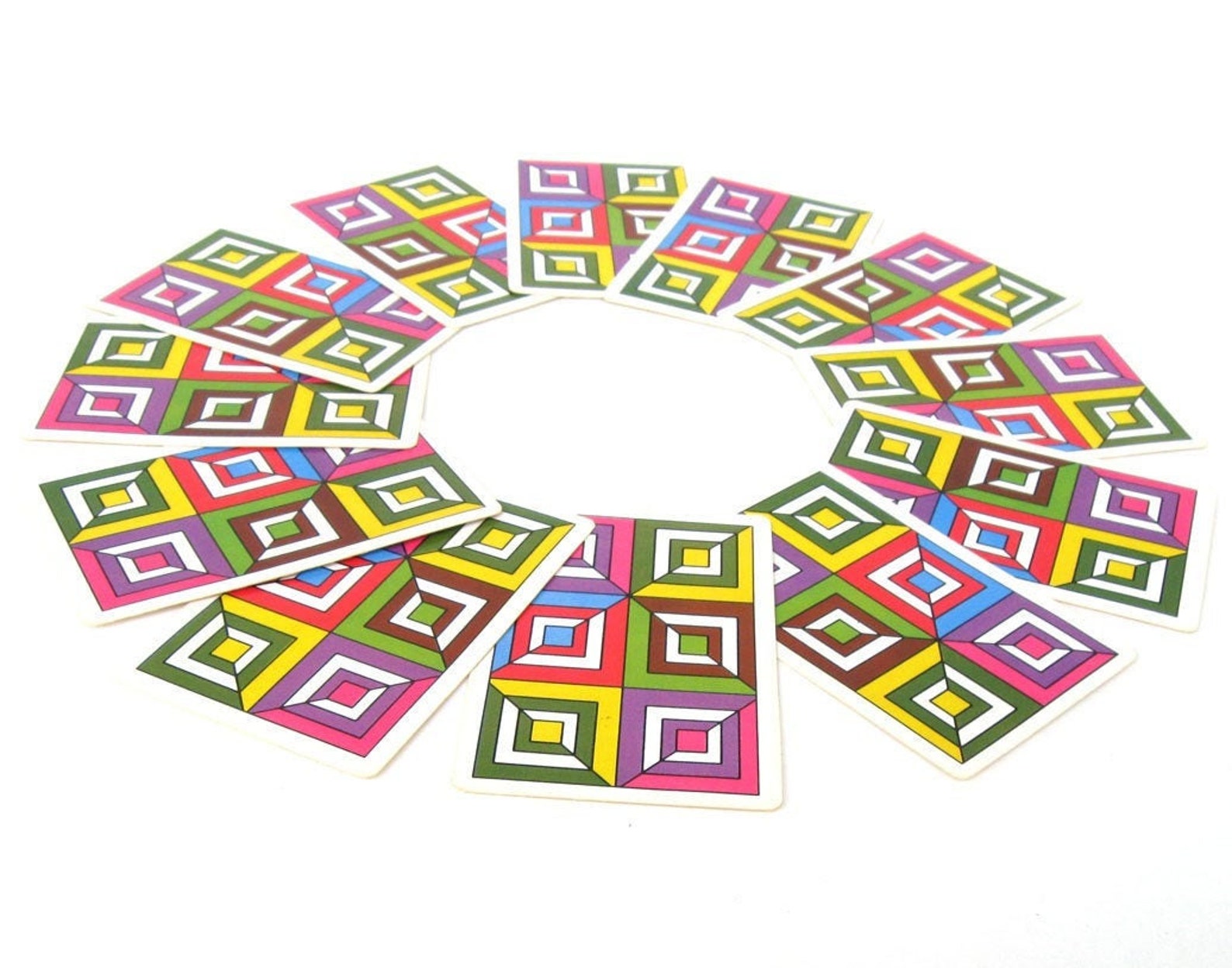 Retro Art Deco Playing Cards Geometric Trading Cards Vintage | Etsy