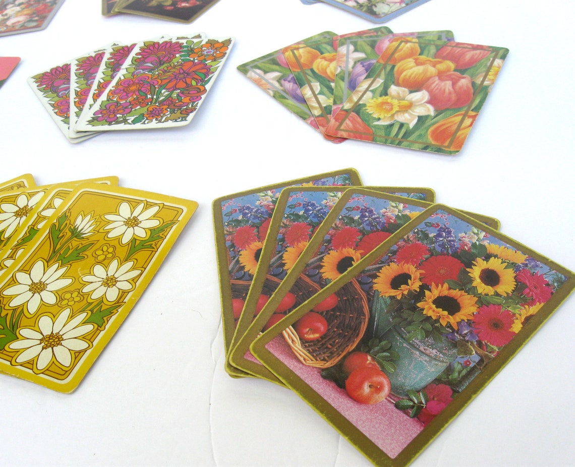 Lot of Trade Cards Assorted Playing Cards Vintage Botanical - Etsy