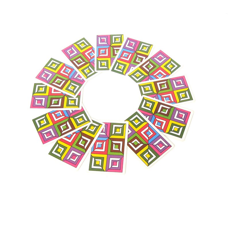 Retro Art Deco Playing Cards Geometric Trading Cards Vintage - Etsy