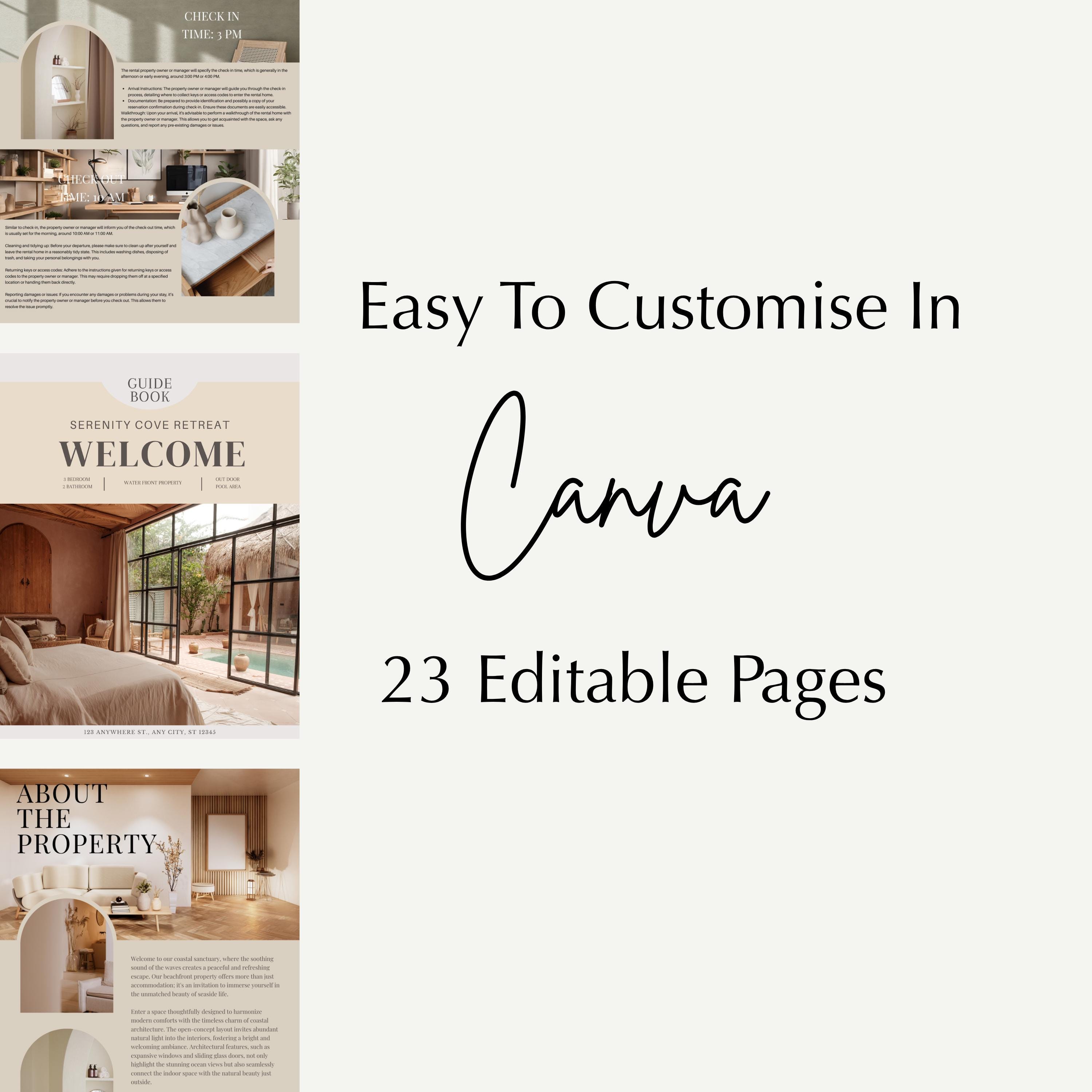 Editable Custom House Manual Template Printable Guest Welcome Book ...