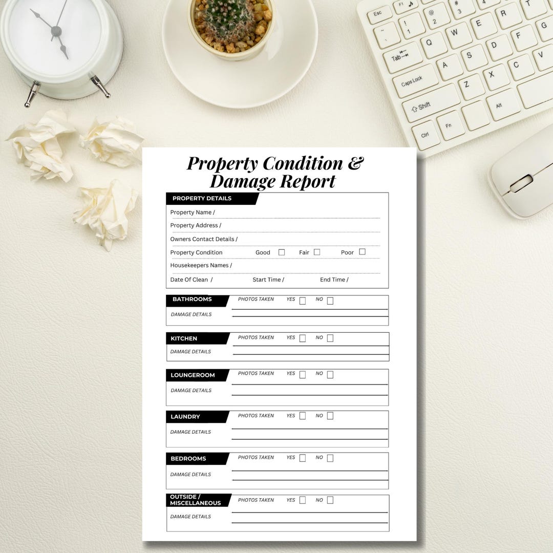 Airbnb Property Inspection Damage Checklist Vacation Rental Condition ...