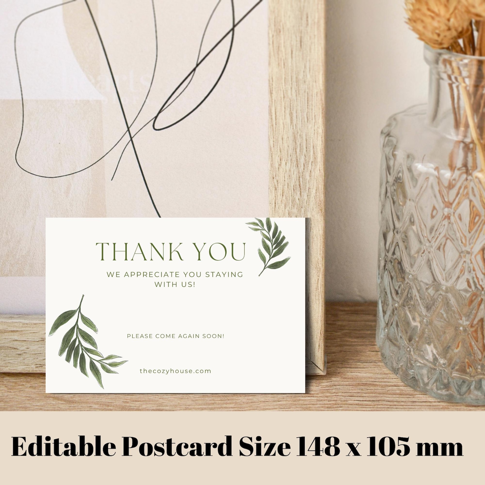 Thank You Card Airbnb Guest Appreciation Note Thank You for Staying ...