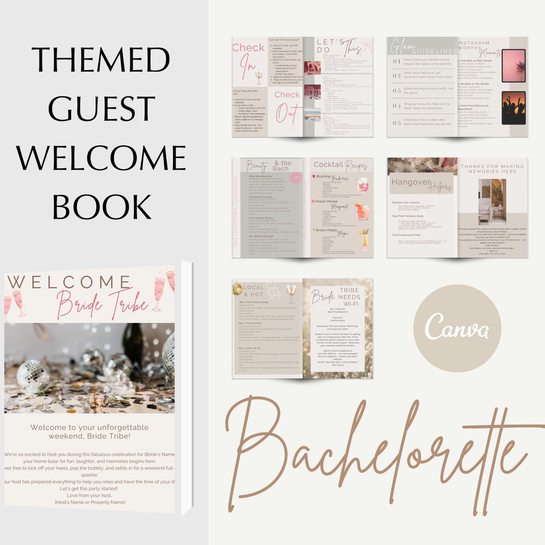 Digital Guest Guide House Manual Airbnb Welcome Book for Bachelorettes ...