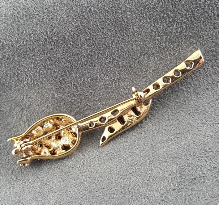 Tulip Pin Rhinestones Red Green Purple Gold Liz Claiborne - Etsy