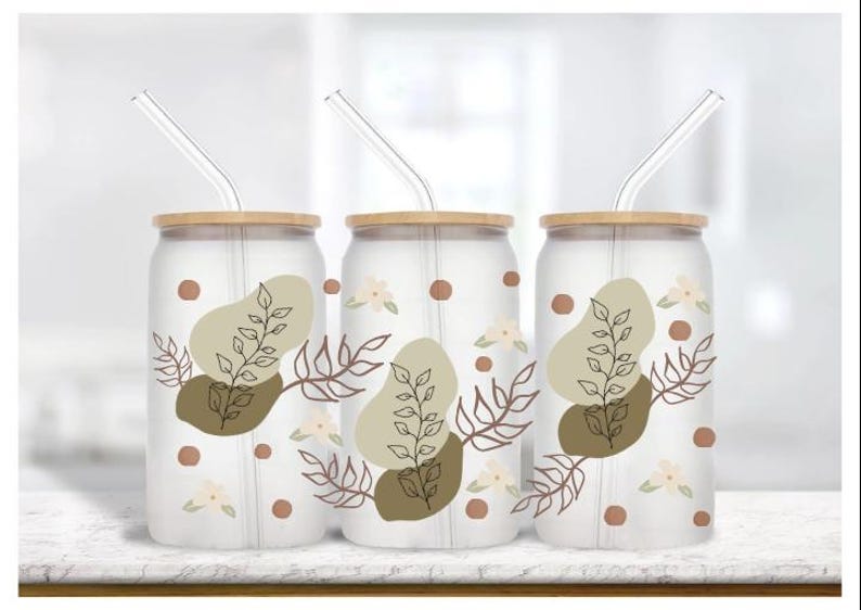 65-pack 16oz Glass Sipper Cup Wraps PNG JPG Bundle Cricut DIY Libby Cup ...