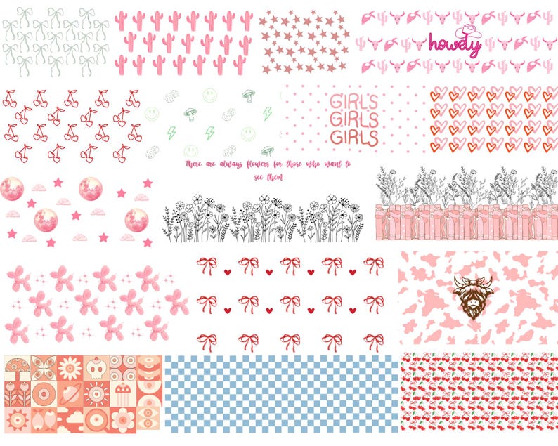 Glass Sipper Cup Wraps Bundle: 65 PNG JPG Designs (digital Download - Etsy