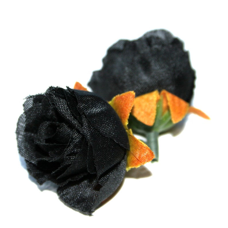 10 Small Black Tea Roses Artificial Flowers Silk Roses - Etsy