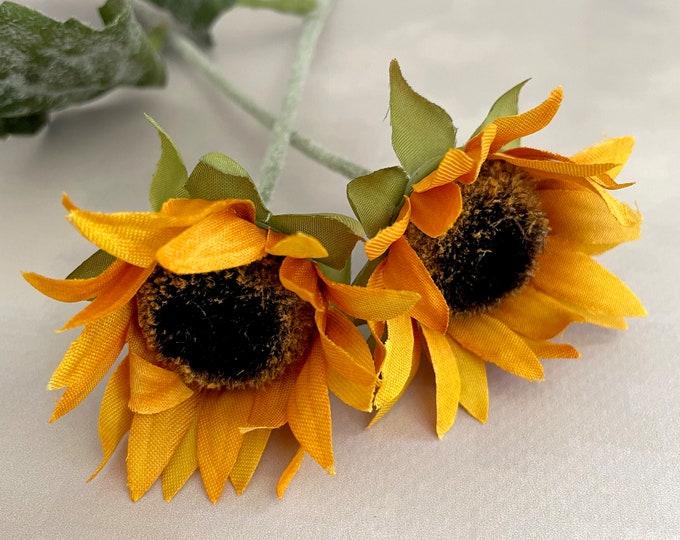 2 Small Harvest Yellow Sunflower Picks - Artificial Flowers - Etsy
