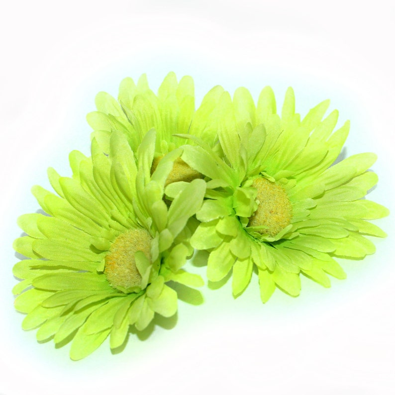 3 Light Green Gerbera Daisies Arificial Flowers Silk - Etsy