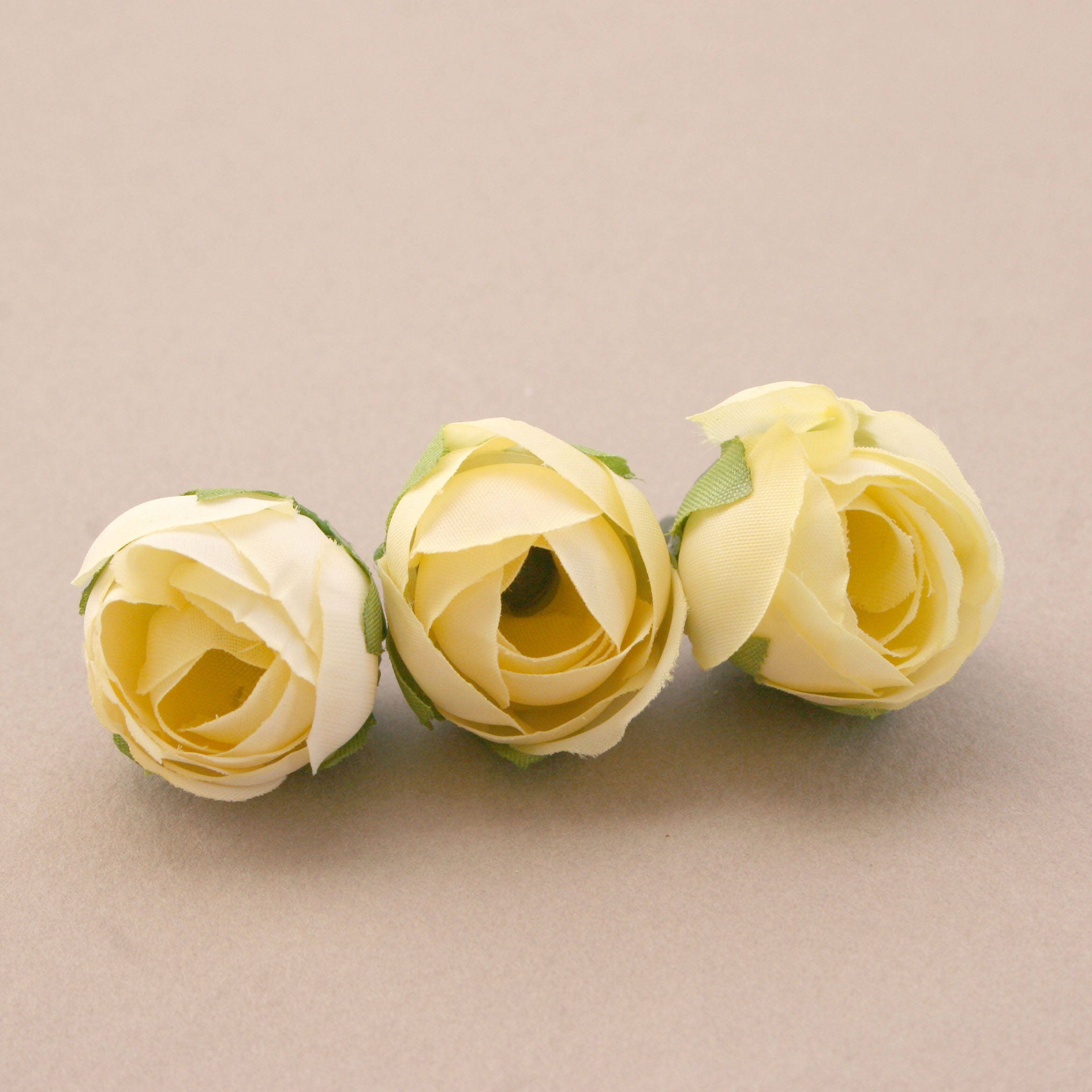 10 Pale Yellow Tea Roses Artificial Flowers Silk Roses - Etsy