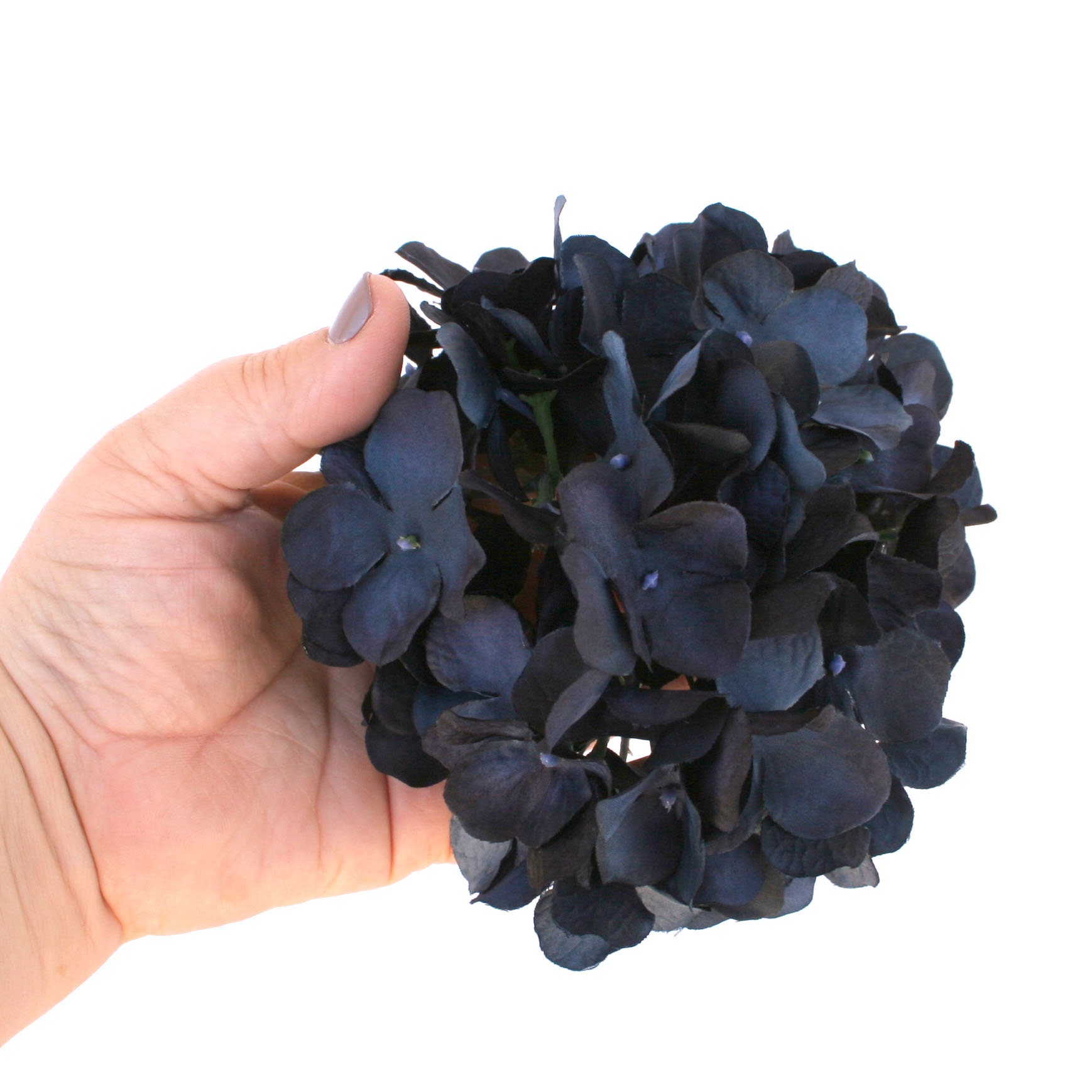 Large Navy Hydrangea Bunch - Full Head - Artificial Flowers, Blossoms ...