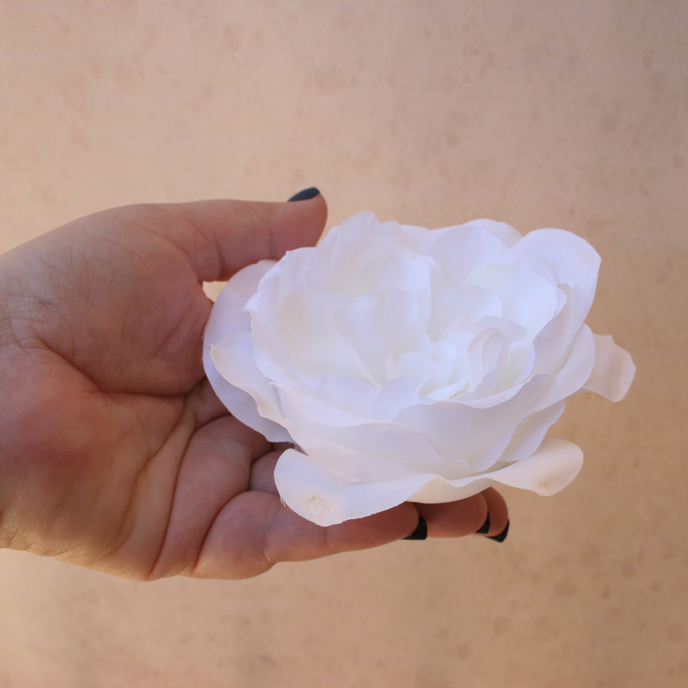 Pure White Cabbage Rose Artificial Flower Silk Flower Heads | Etsy