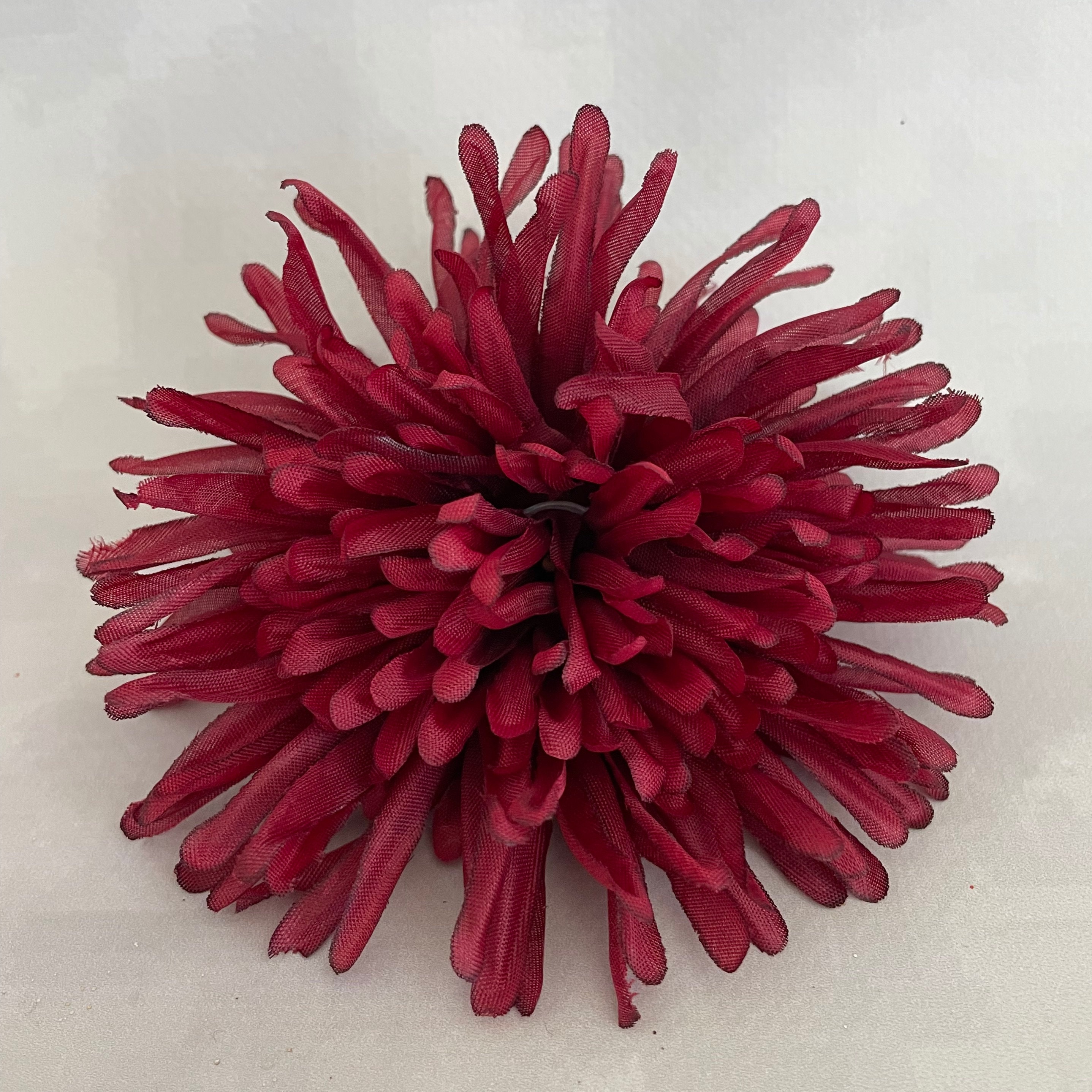 Burgundy Spider Mum Artificial Flowers Silk Flower Heads | Etsy