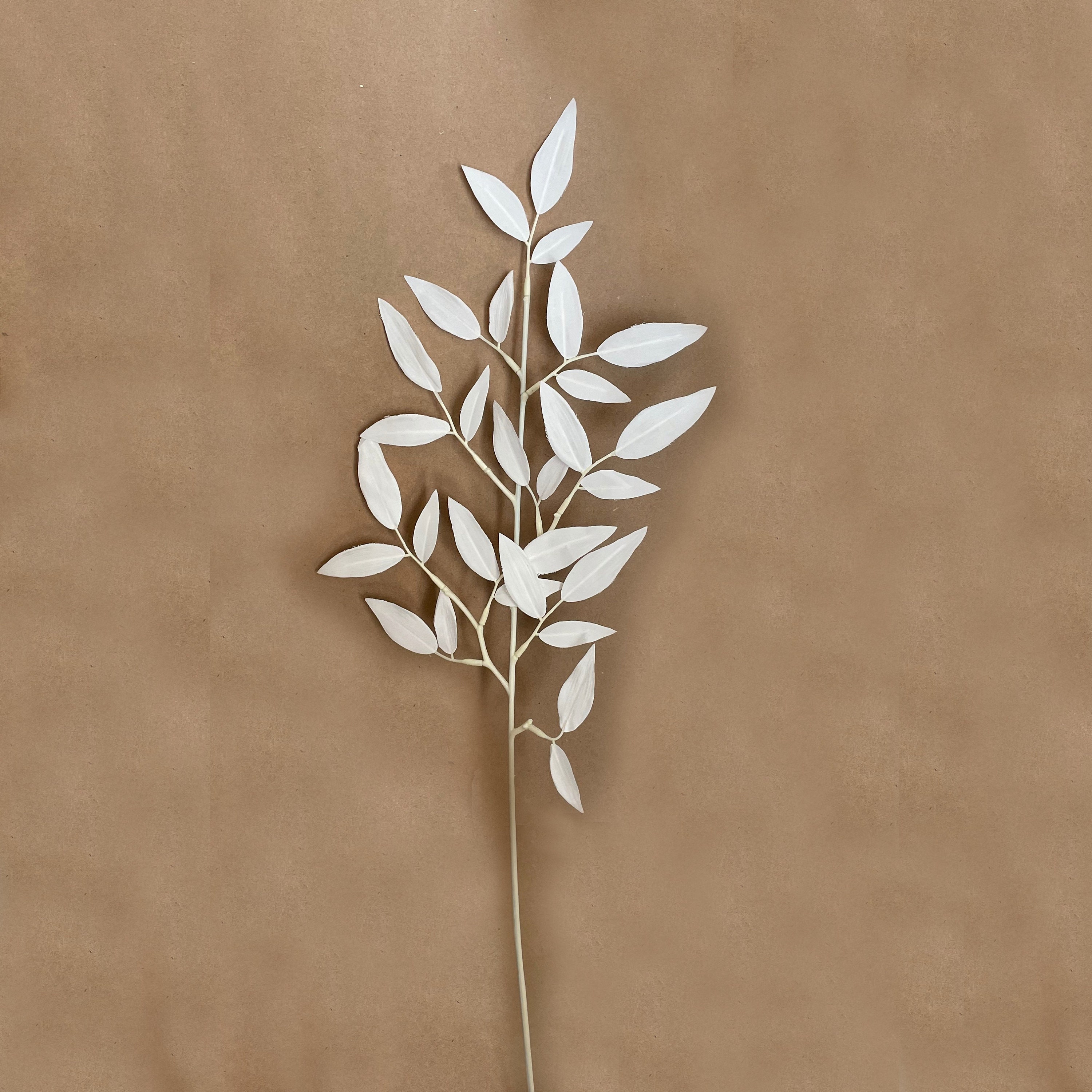 CREAM WHITE Bamboo Leaf Branch Artificial Leaves Silk | Etsy